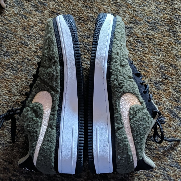 Nike | Shoes | Green Fuzzy Air Forces | Poshmark